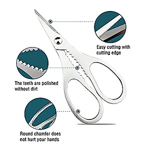 HOKIKU Metal Seafood Tool Sets， Seafood Tools Set Seafood Scissors Seafood Fork and Pick Set Stainless Steel Seafood Tool with Storage Bag for Family and Friends Lobster Tools for Eating