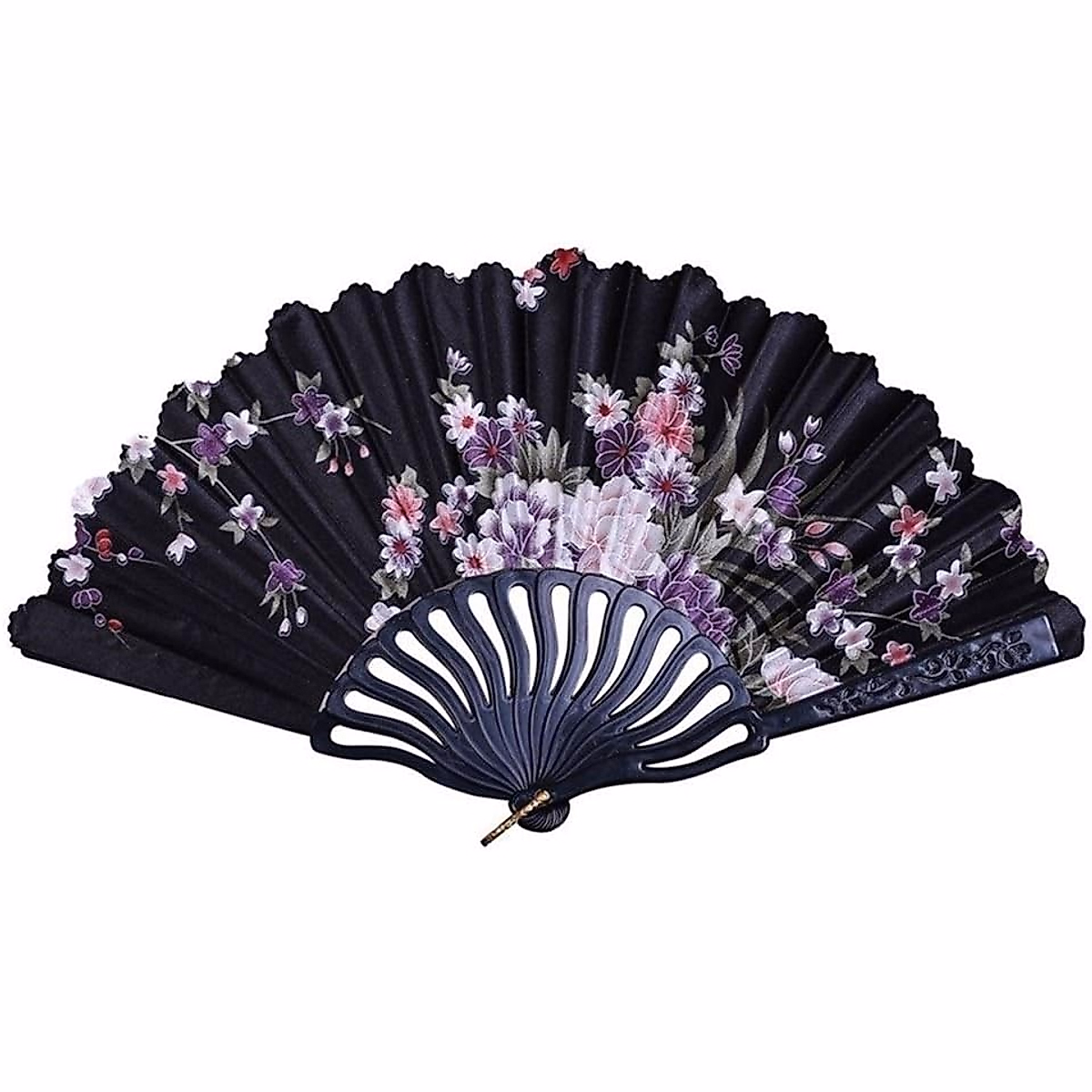 Hand Fan Folding Fan,Hand-held Fan,Wedding Folding Fan Chinese Style Dance Wedding Party Lace Silk Folding Hand Flower Fan Fans Hand Paper Folding Props Vintage Style