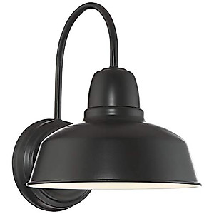 John Timberland Urban Barn Rustic Industrial Farmhouse Outdoor Barn Light Fixture Black Gooseneck Arm 13" for Exterior Barn Deck House Porch Yard Patio Outside Garage Front Door Garden Roof