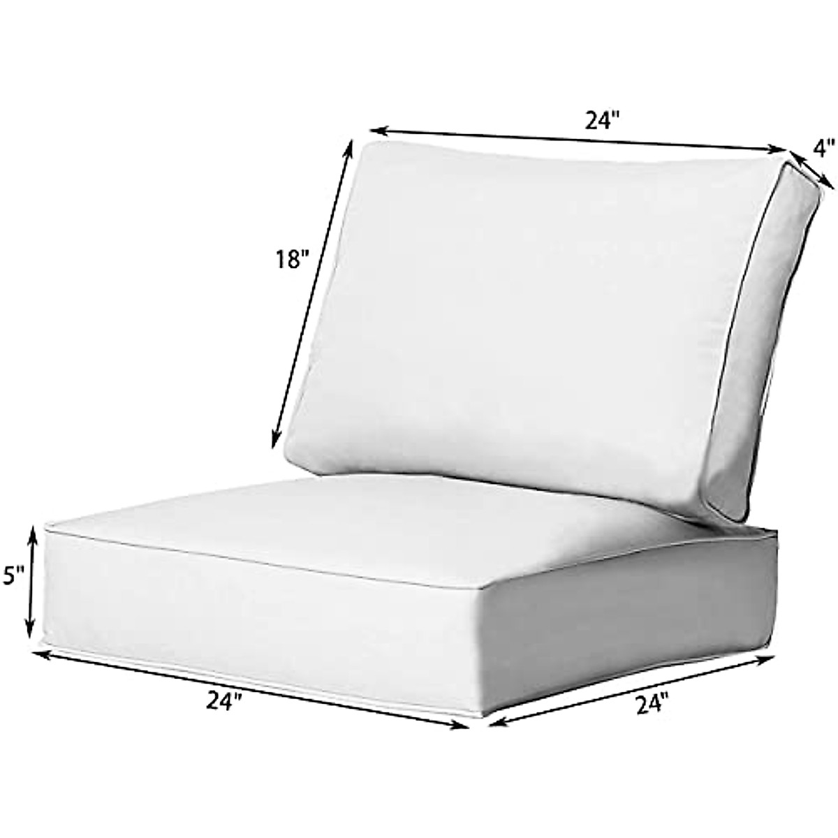 Creative Living 24x24 Outdoor Deep Seating Patio Replacement Cushions, 3 Count (Pack of 1), Beige