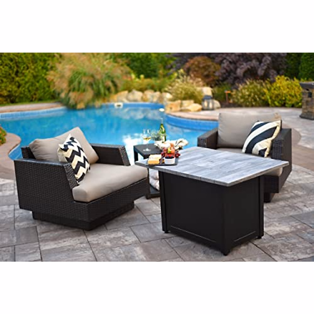 Endless Summer Gas Outdoor Fire Pit Gad17104es Rustic Square Steel