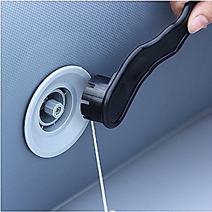 Double Seal Grey/Black Air Valve + Valve Wrench for Inflatable Boat Raft Dinghy Kayak Canoe (Grey)