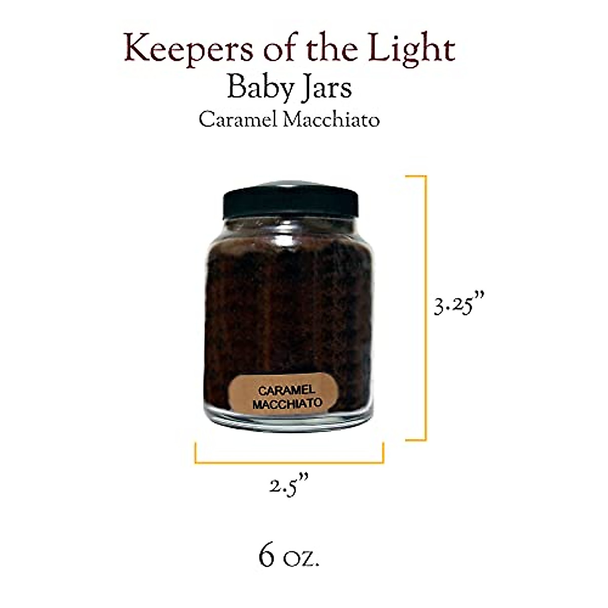 A Cheerful Giver - Caramel Macchiato Baby Scented Glass Jar Candle (6oz) with Lid & True to Life Fragrance Made in USA