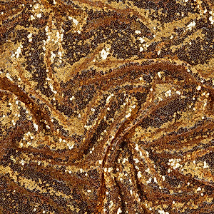 Glitz Sequin & Mesh Creative Gold, Fabric by the Yard