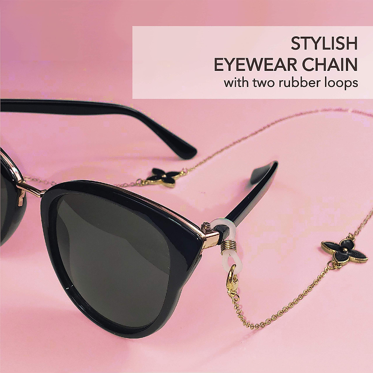 2 PCS /1 PC Eyeglasses Chain Mask Chain Holder Sunglasses Chain Necklace Women Men Gold Silver Rose Gold Black Pearl