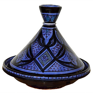 Moroccan Handmade Serving Tagine Exquisite Ceramic With Vivid colors Traditional 10 inches Across