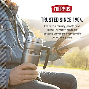 THERMOS Stainless King Vacuum-Insulated Travel Mug, 16 Ounce, Matte Steel