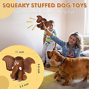 Letsmeet Interactive Plush Dog Squeaky Toys Fun Puppy Toy with Crinkle Paper for Interactive Chew and Play Beat Boredom with This Dog Puzzle Toy for Small Medium Large Dogs