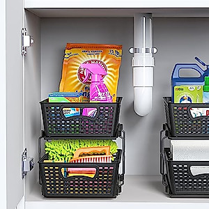 SimpleHouseware 2 Tier Bathroom Organizer Tray Pull-Out Sliding Drawer/Under-Sink Storage, Black