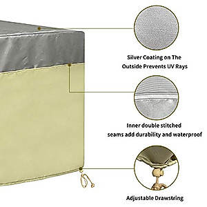 Jorohiker Patio Deck Box Cover,Heavy Duty Storage Bench Cover,Outdoor Waterproof Garden Furniture Covers with UV Protected Heat Shield 600D Polyester, Protects from Rain, Wind, Snow