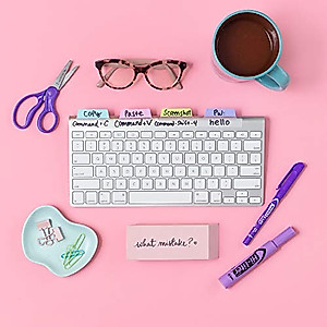 Avery 74769 Ultra Tabs, 2.5 x 1 Inch, 2-Side Writable, Pastel Blue/Pink/Purple/Green, 24 Repositionable Margin Tabs