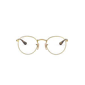 Ray-Ban RX3447V Round Metal Prescription Eyeglass Frames, Arista/Demo Lens, 50 mm