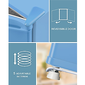 Upstreman 1.7 Cu.ft Mini Fridge with Freezer, Dorm Essentials, Adjustable Thermostat, Energy Saving, Low Noise, Single Door Compact Refrigerator for Dorm, Office, Bedroom, Blue-FR17