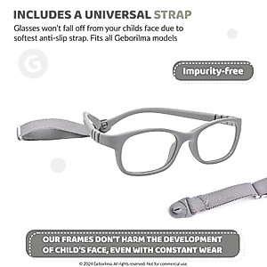 Toddler Flexible Frame Glasses - 1-3 Years Unbreakable Eyeglasses for Kids - Kids Flexible Glasses - Rbg Glasses for Kids Prescription Glasses Flexible - Toddler Eyeglass Frames 44-15-120 Grey