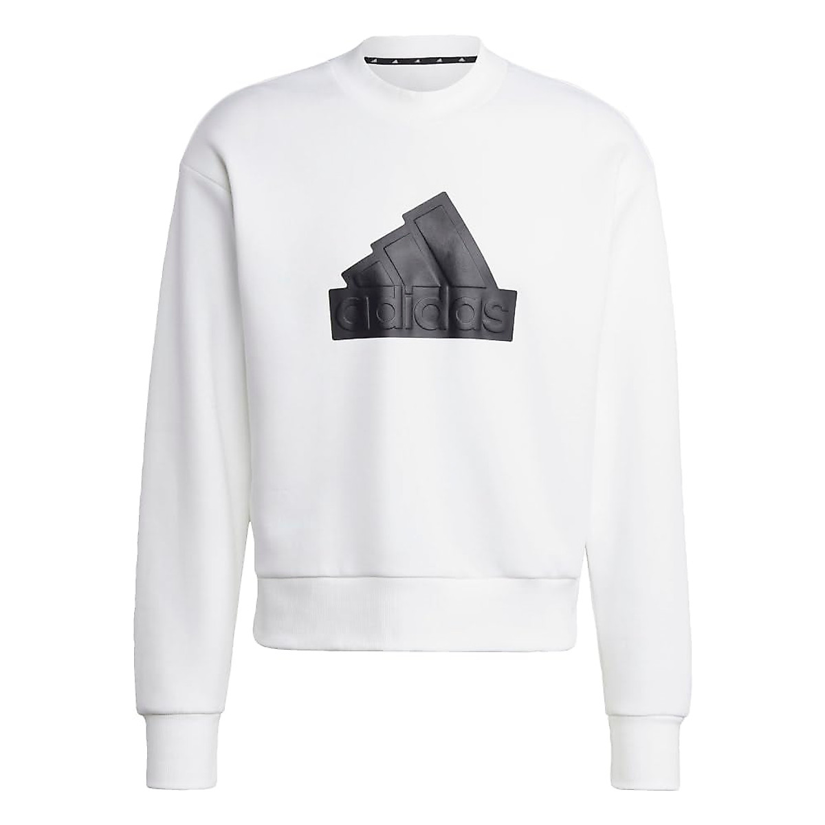 adidas Men's Future Icon Badge of Sport Crewneck, White/Black, Large