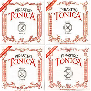 Pirastro Tonica Violin String Set - 4/4 Size Aluminum with Ball-end E