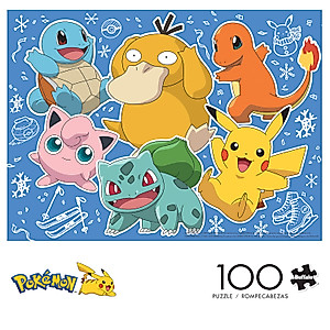 Buffalo Games - Pokemon- Kanto Holiday - 100 Piece Jigsaw Puzzle for Families -Challenging Puzzle Perfect for Game Nights - Finished Size is 15.00 x 11.00