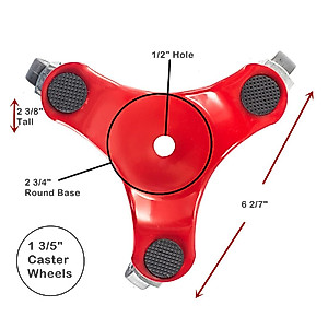 Generic Besnxin 6-Inch Steel Tri-Dolly, Furniture 3 Wheel Mover's Dolly for Moving Furniture & Appliances, 4 Pack, 200lb Load Capacity