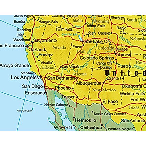 Swiftmaps North America Wall Map GeoPolitical Edition (18x22 Laminated)