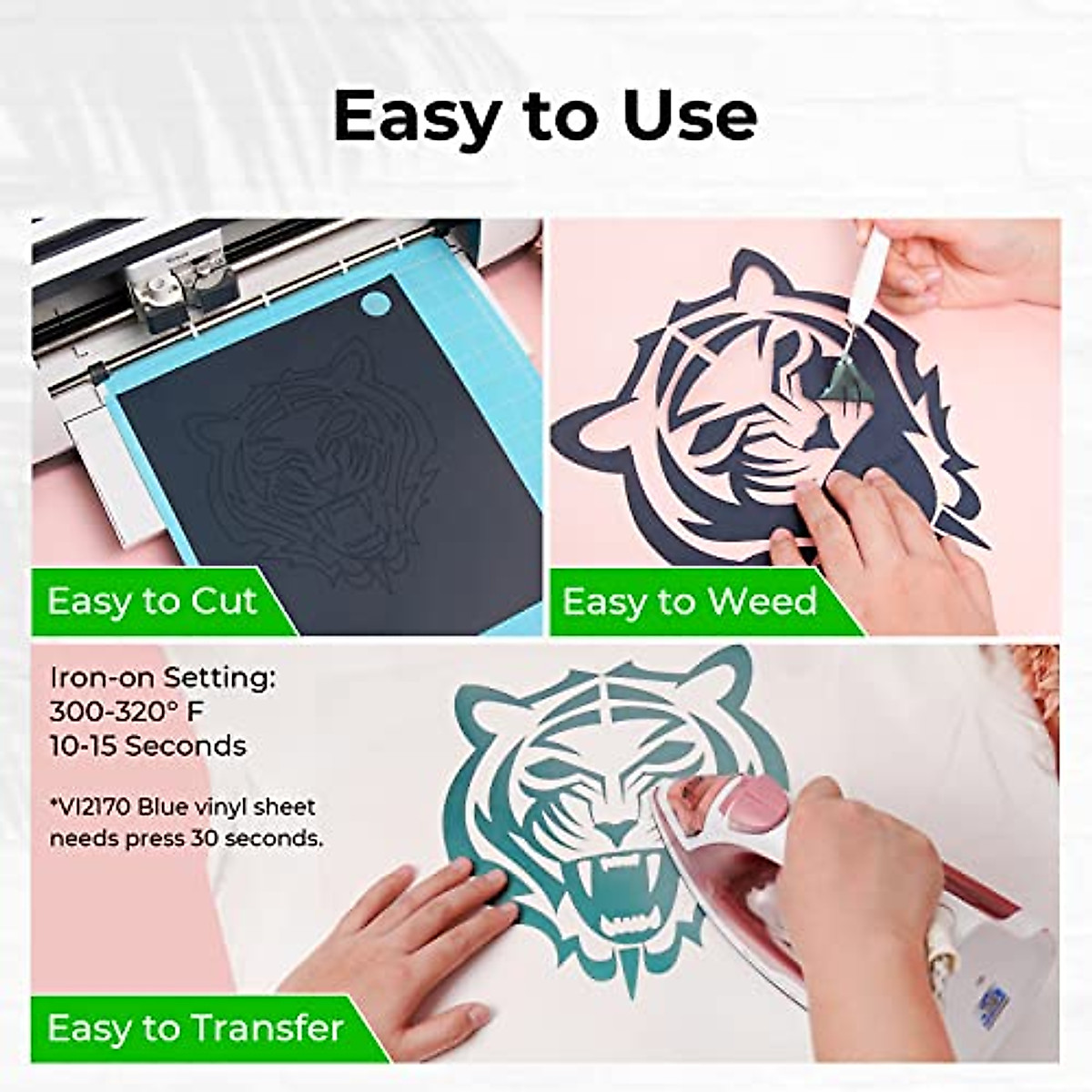 Heat Transfer Vinyl, Iron On Vinyl with Transfer Tape & Weeding Tools for Vinyl, HTV Vinyl with White HTV Vinyl Roll & Black HTV Vinyl roll & Vinyl Holder, HTV Heat Transfer Vinyl Bundle Gift Set