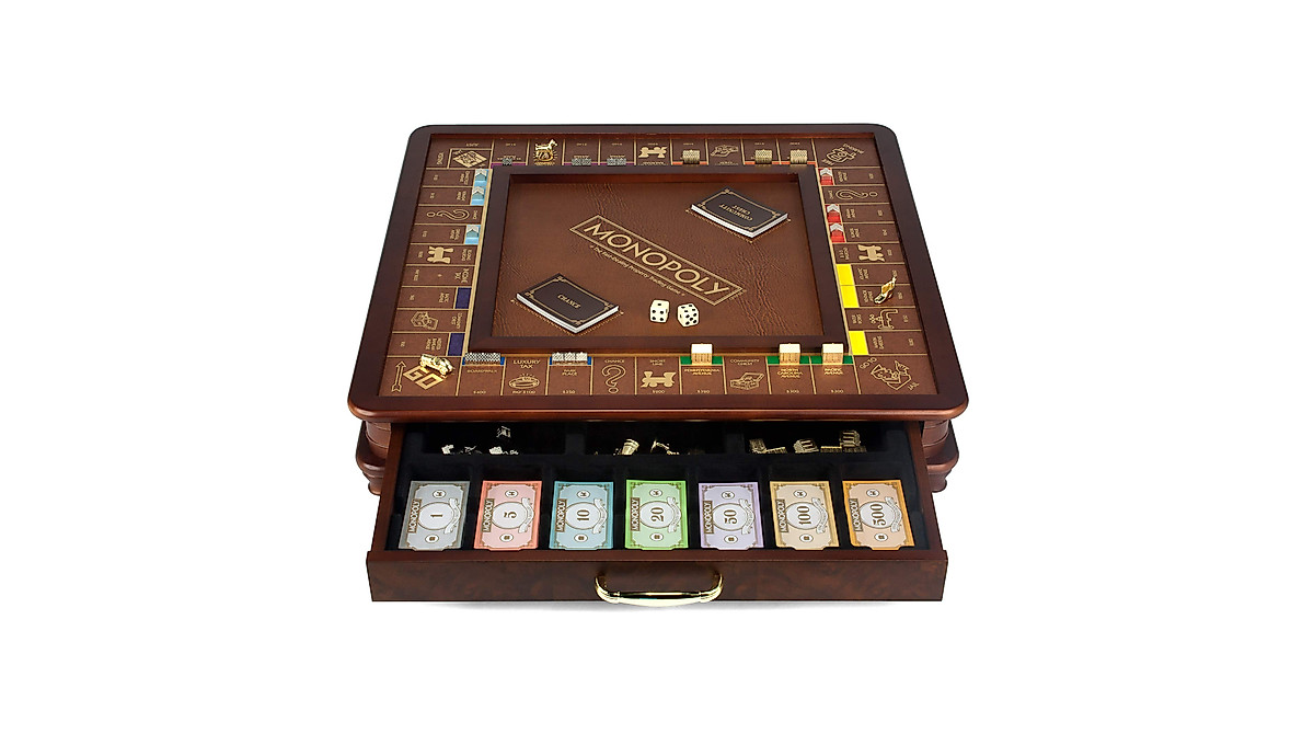 Monopoly Luxury Edition: Premium Burl Wood Cabinet Game