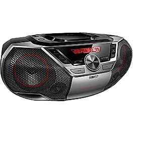 Philips Portable Boombox CD Player Bluetooth FM Radio MP3 Mega Bass Reflex Stereo Sound System with NFC, 12W, USB Input, Headphone Jack, and LCD Display