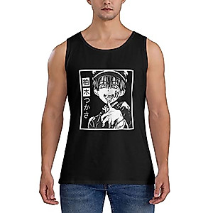 Toilet-Bound Anime Hanako-Kun Men's Tank Tops Tshirt Cool Custom Sleeveless Shirts Black 3X-Large