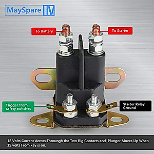 MaySpare 4 Pole Starter Solenoid Replaces Briggs & Stratton 5410K,Cub Cadet, Craftsman, Husqvarna 109946 MTD,Mower AM133094 AM138497
