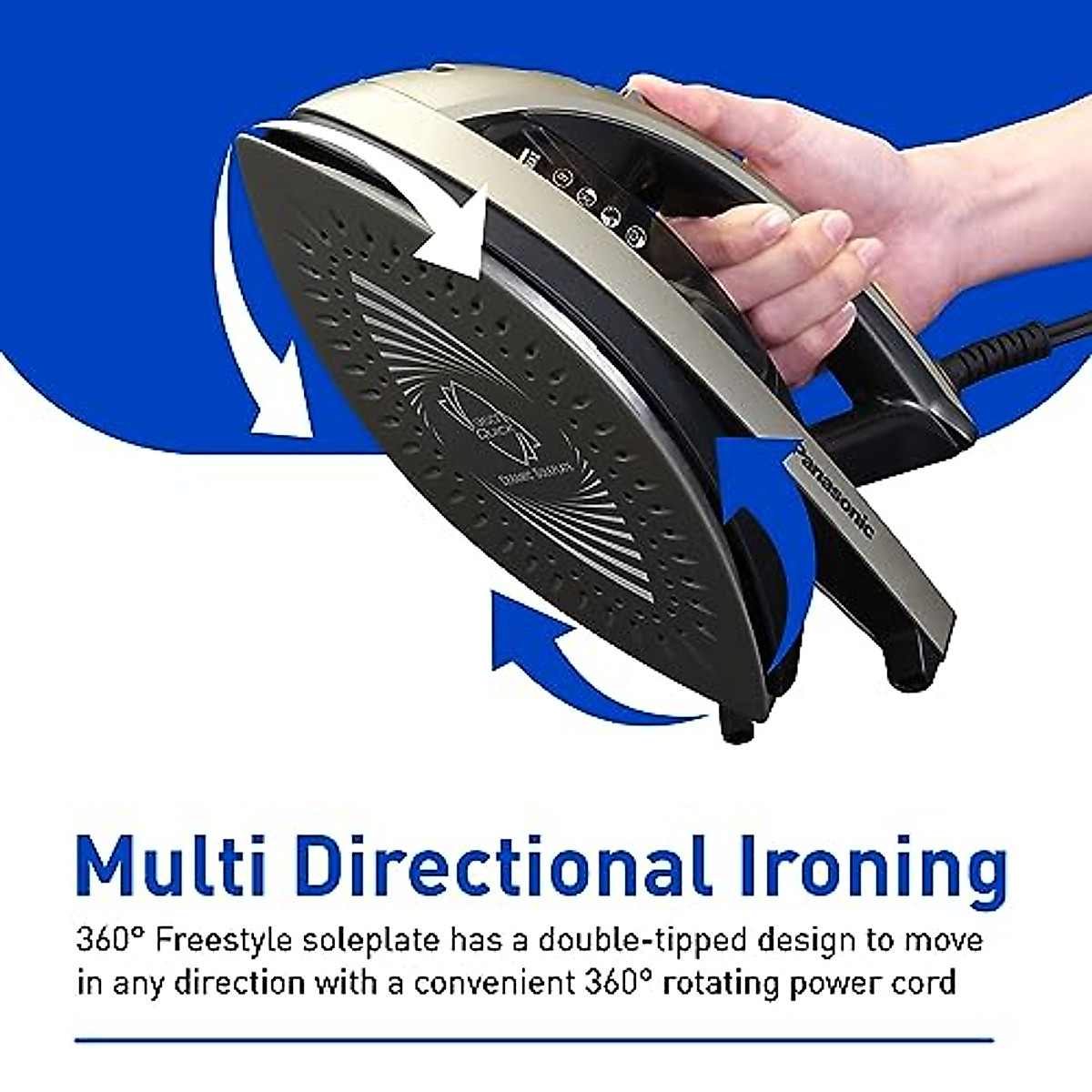 Panasonic NI-W810CS Multi-Directional Steam/Dry Iron with Ceramic Soleplate, MEDIUM, Black (Renewed)