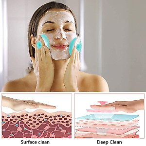 Lip Scrub Brush Silicone Facial Cleansing Brush -2PCS Lip Exfoliator Brush, 2PCS Face Scrubber Facial Cleansing Brush Blackhead Remover, 2PCS Silicone Face Mask Brush Mask Applicator