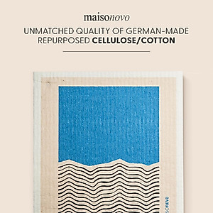 MAISONOVO Swedish Dishcloths | Swedish Dish Towels - Abstract Docle(A) Pack of 2 | Reusable Paper Towels | Reusable Dishcloths | Swedish Dishcloths for Kitchen