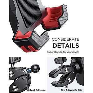 JOYROOM Motorcycle Phone Mount, [Fastest Visualize Lock][150mph Wind Anti-Shake] Bike Phone Holder with Easy Install Handlebar Clamp, fits for Bicycle Scooter ATV/UTV, Fit for iPhone & All Phones