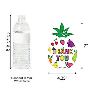 Big Dot of Happiness Tutti Fruity - Shaped Cards - Frutti Summer Baby Shower or Birthday Party Thank You Note with Envelopes - Set of 12