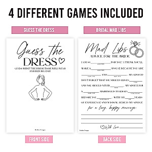 Hadley Designs 40 Minimalist Funny Bridal Shower Games 20 Guests - Wedding Games for Guests, Couples Wedding Shower Games for Couples, Games for Bridal Shower Bingo Game, Bridal Party Games