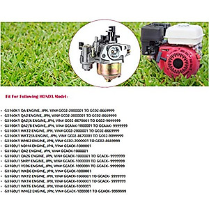 Gx160 Carburetor for Honda GX120 GX160 GX200 5.5HP 6.5 HP Small Engine carb Replaces# 16100-ZH8-W61，include Air Filter Housing with air Filter Assembly - By LEIMO