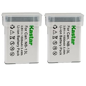 Kastar 2-Pack NB-13L Battery 3.6V 1500mAh Replacement for Canon PowerShot G7 X Mark II, PowerShot G7 X Mark III, PowerShot G9 X, PowerShot G9 X Mark II, PowerShot SX620 HS Camera