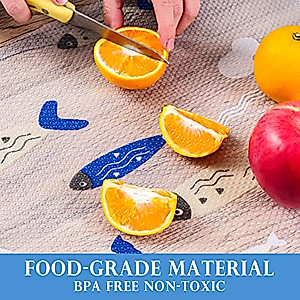 Bloss Shelf Liner Blue Fish Pattern 12In*6.5Feet + Bloss Gray Drawer Liner 12In*20Feet