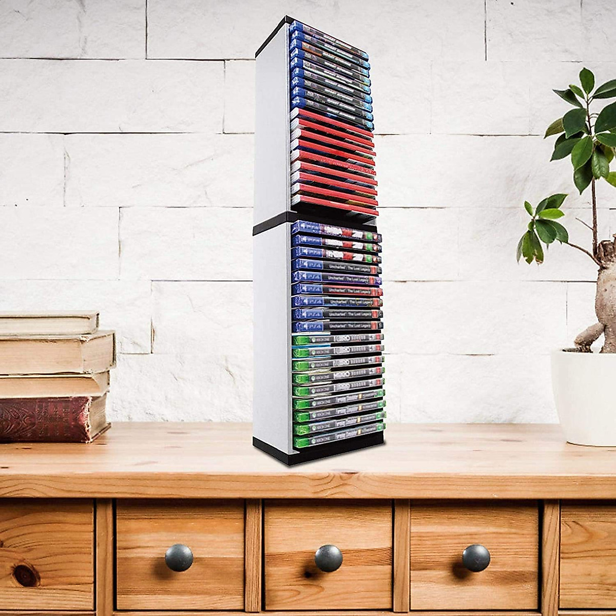 Games Storage Tower, Video Game Storage, Video Game Organizers and Storage for PS4, PS5, Xbox Series X, Nintendo Switch, 36 Game/DVD Rack