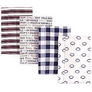 Hudson Baby Unisex Baby Cotton Flannel Burp Cloths, Football, One Size