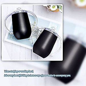 Stainless Steel Straw Sippy Cup with Handles & Silicone Lids,10 oz BPA Free Double Wall Vacuum Insulated Sippy Cup Mug Tumbler Toddler Straw Cups for boys and girls Non-Spill Sippy Cups (Black)