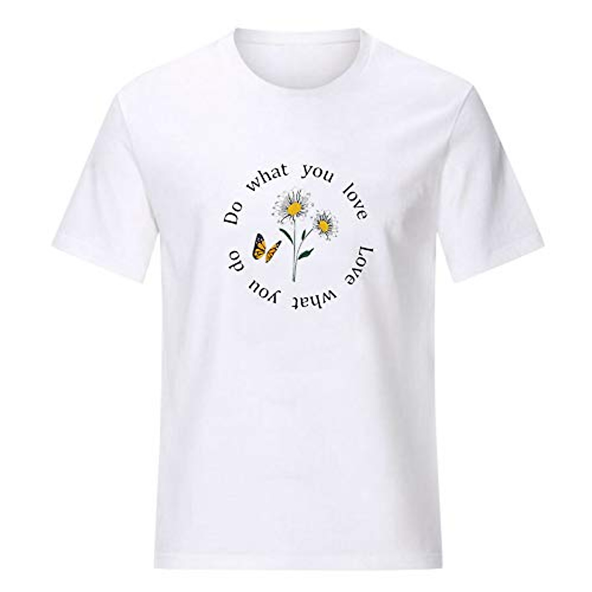 wodceeke Women's Cute Graphic T-Shirts Crewneck Short Sleeve Casual Simple Tee Summer Basic Tops (White G, S)