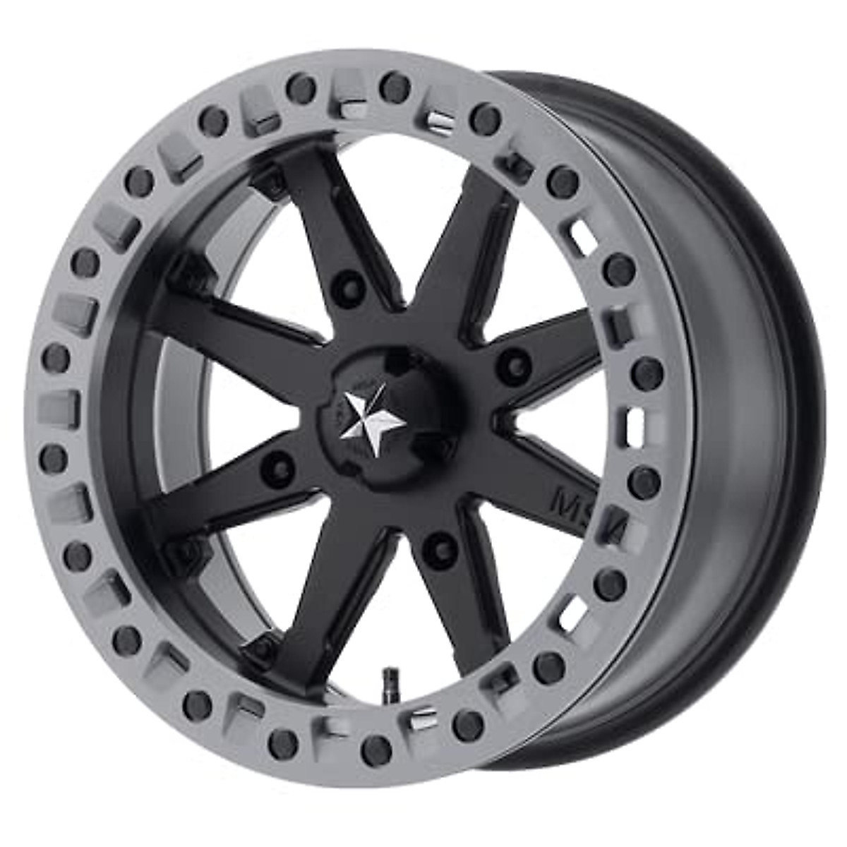 Powersports Bundle Full Set Of MSA M31 Lok2 Beadlock 14x7 4/156 +0MM Wheels, Black