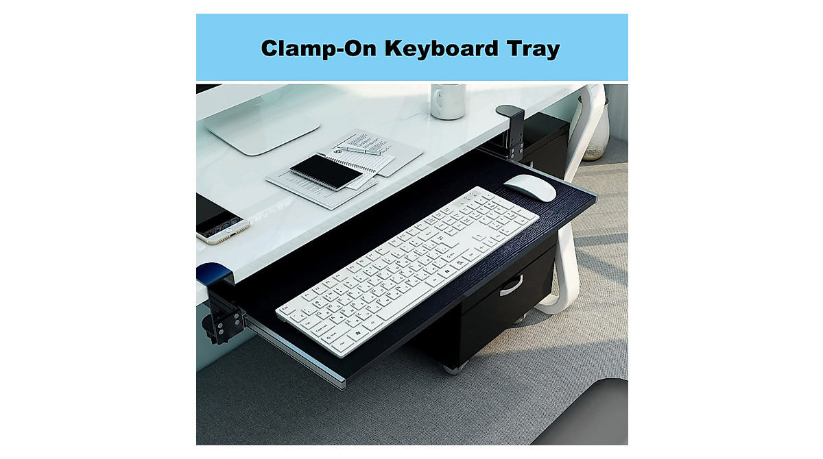 V3VOGUE Wooden Keyboard Tray - Easy Slide-Out Installation