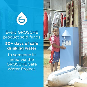 GROSCHE Alpine Flip n' Sip 20 oz Insulated Water Bottle - Stainless Steel, Leakproof Flask with Straw - Perfect for Gym, Travel & Outdoor Use - Keeps Water Cold up to 60 hrs - Cream White