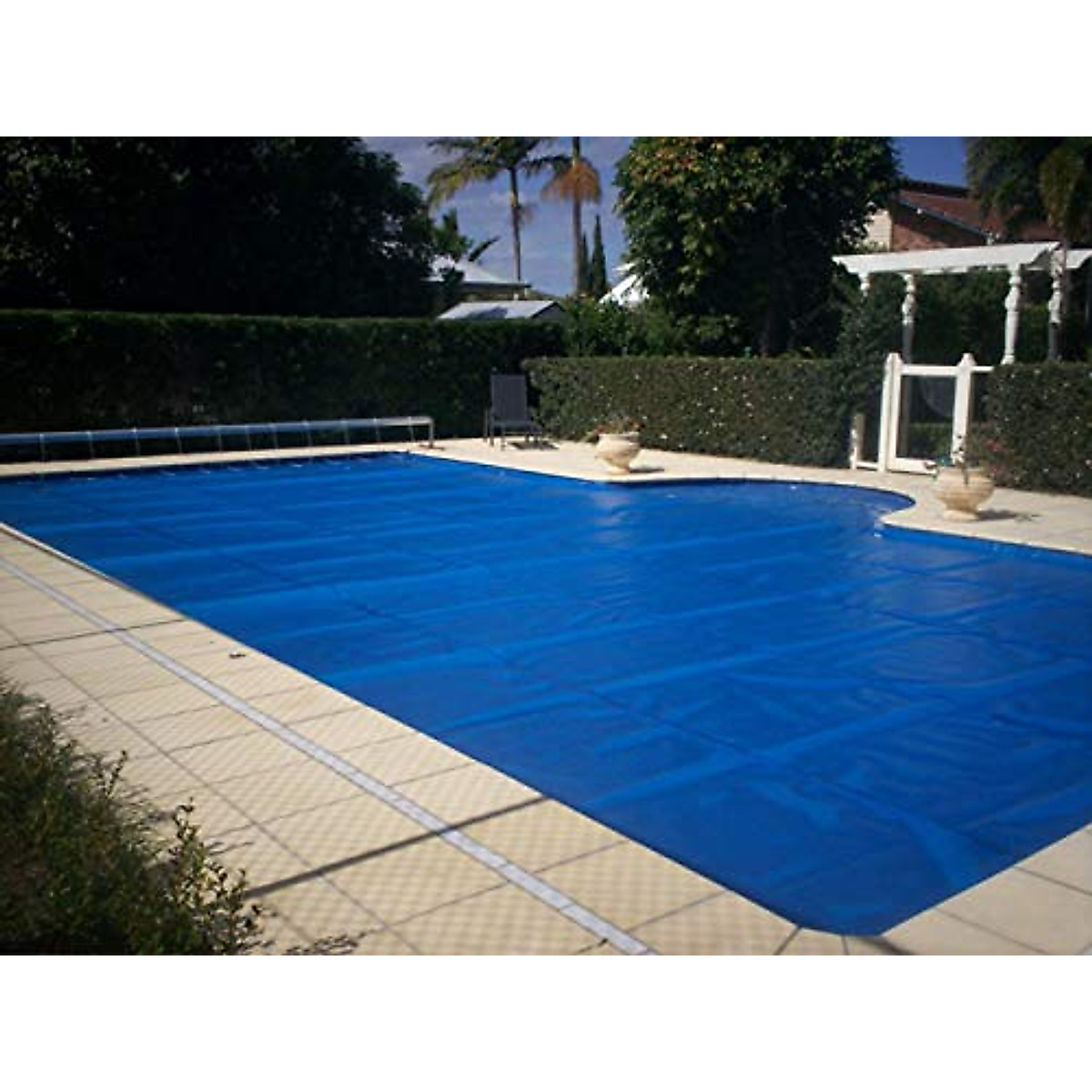 Harris C.R.S. Heat Retention Solar Covers for In-Ground Swimming Pools | Retain Sun/Solar Heat by Lowering Your Evaporation Rate Up to 75% | (14' x 28', Heavy Series Blue)