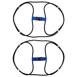 QWORK Trash Can Lock, 2 Pack Closed Garbage Lid Lock, for 30 - 50 Gallon Outdoor Trash Can, Bungee Cord Heavy Duty Animal Proof Trash Lid Lock for Dogs, Bears, Raccoons, Opossums