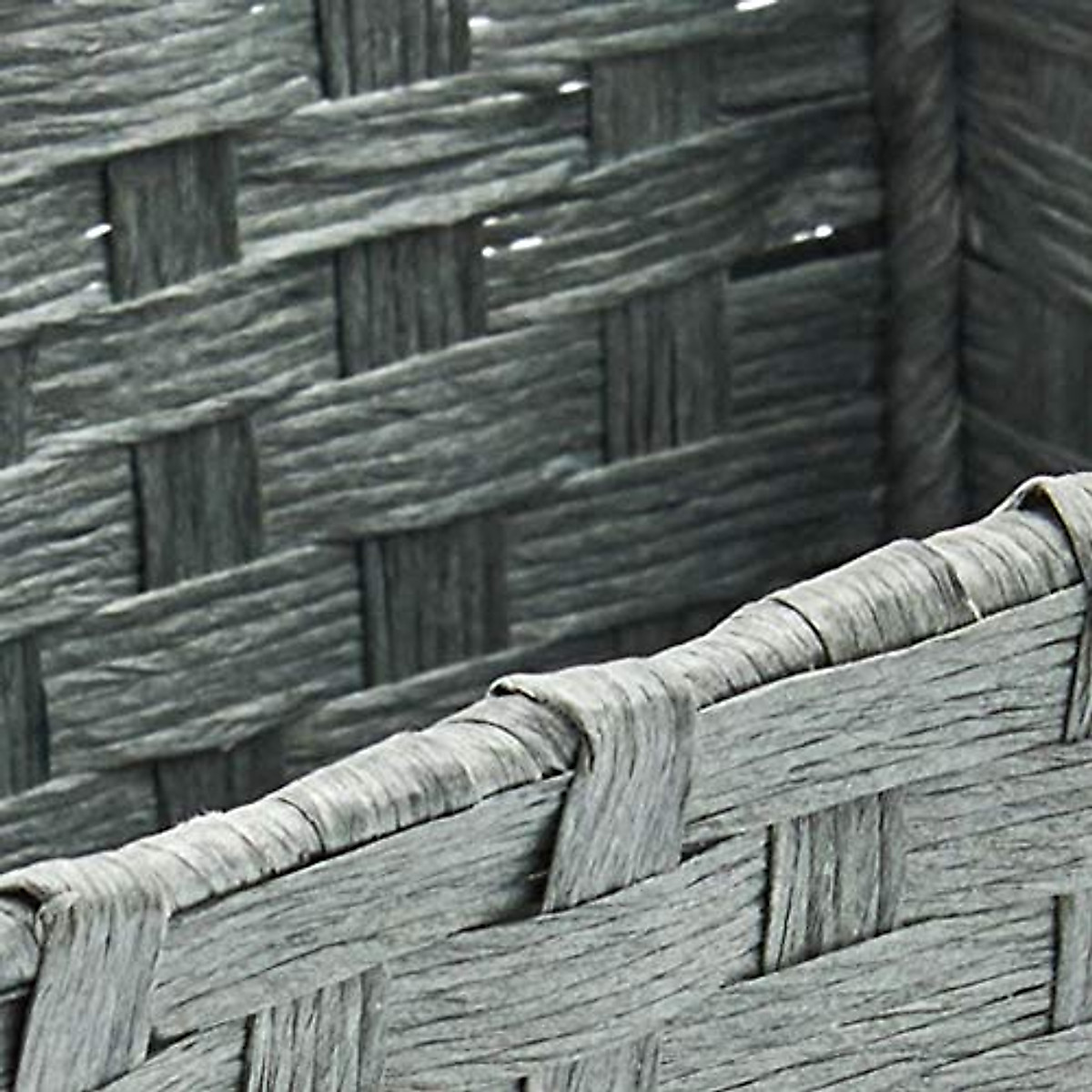 EZOWare 3pcs Weaving Storage Baskets, Multipurpose Wicker Organizer Bins Boxes with Handles for Shelf, Bathroom, Pantry, Accessories - Paper Rope Gray