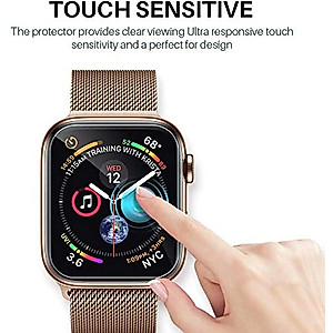 LϟK 6 Pack Screen Protector Designed for Apple Watch 44mm Series 6 5 4 SE / 42mm Series 3 2, Max Coverage, Bubble Free Flexible Soft TPU for iWatch 44mm 42mm
