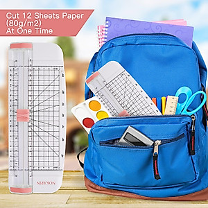Paper Cutter,Portable Paper Trimmer,12 Inch Paper Slicer Scrapbooking Tool with Automatic Security Safeguard and Side Ruler for Craft Paper,A4 A5 Paper,Coupon, Label and Cardstock (Blue) (Pink)