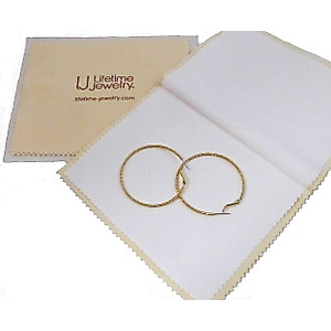 LIFETIME JEWELRY Polishing Cloth New and Improved Professional Cleaner for Gold or Rhodium Plated Jewelry Comes in Plastic Storage Pouch 5 x 6 Inches